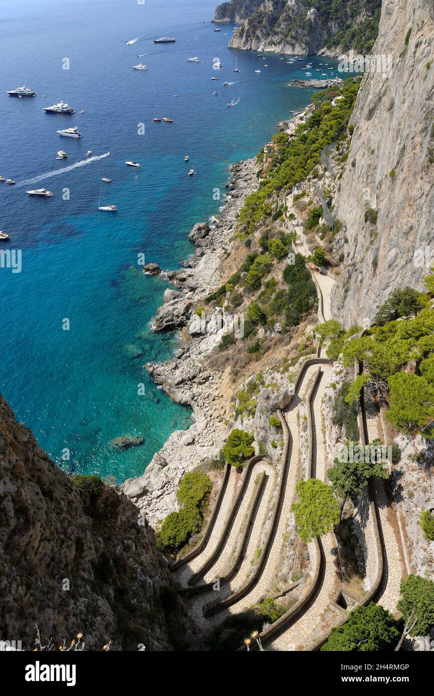 The very famous Via Krupp, a winding path that leads to the sea of the ...