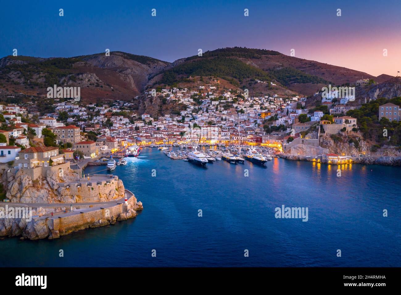 View of the amazing Hydra island, Greece Stock Photo - Alamy