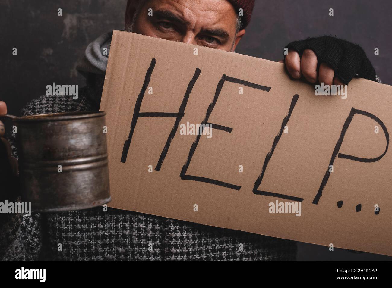 homeless man asking for help for hunger Stock Photo - Alamy