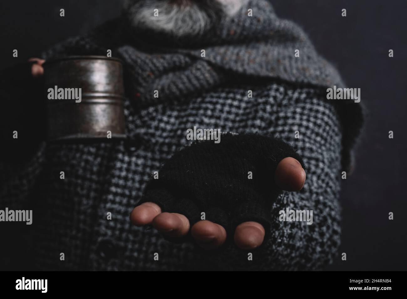 Poor pauper begging for help Stock Photo - Alamy