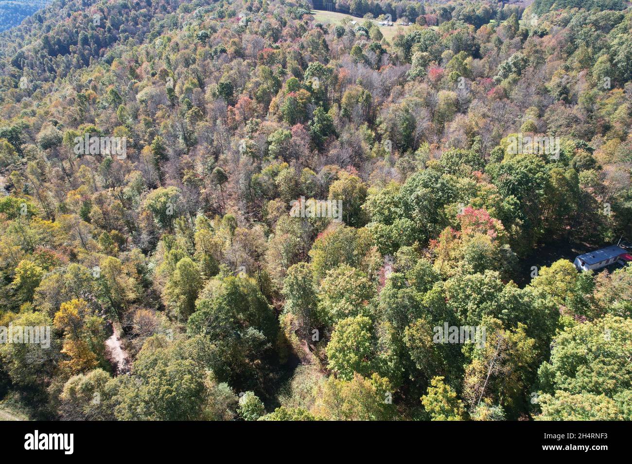 Aerial photograph autumn Appalachian mountains west virginia Stock ...