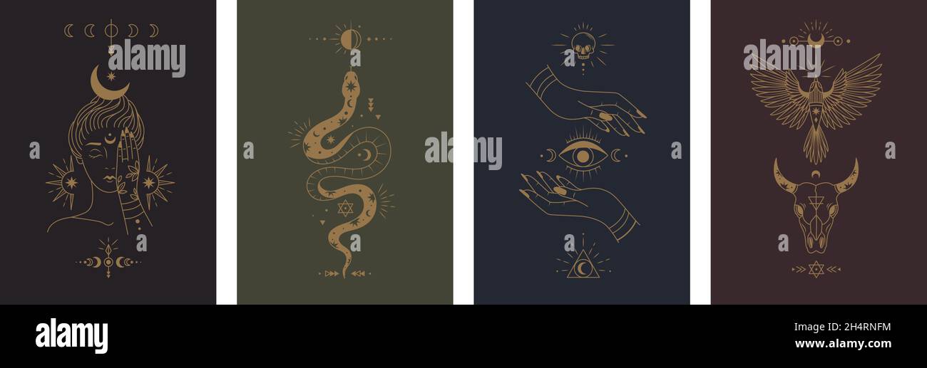 Collection of mystical posters Stock Vector Image & Art - Alamy