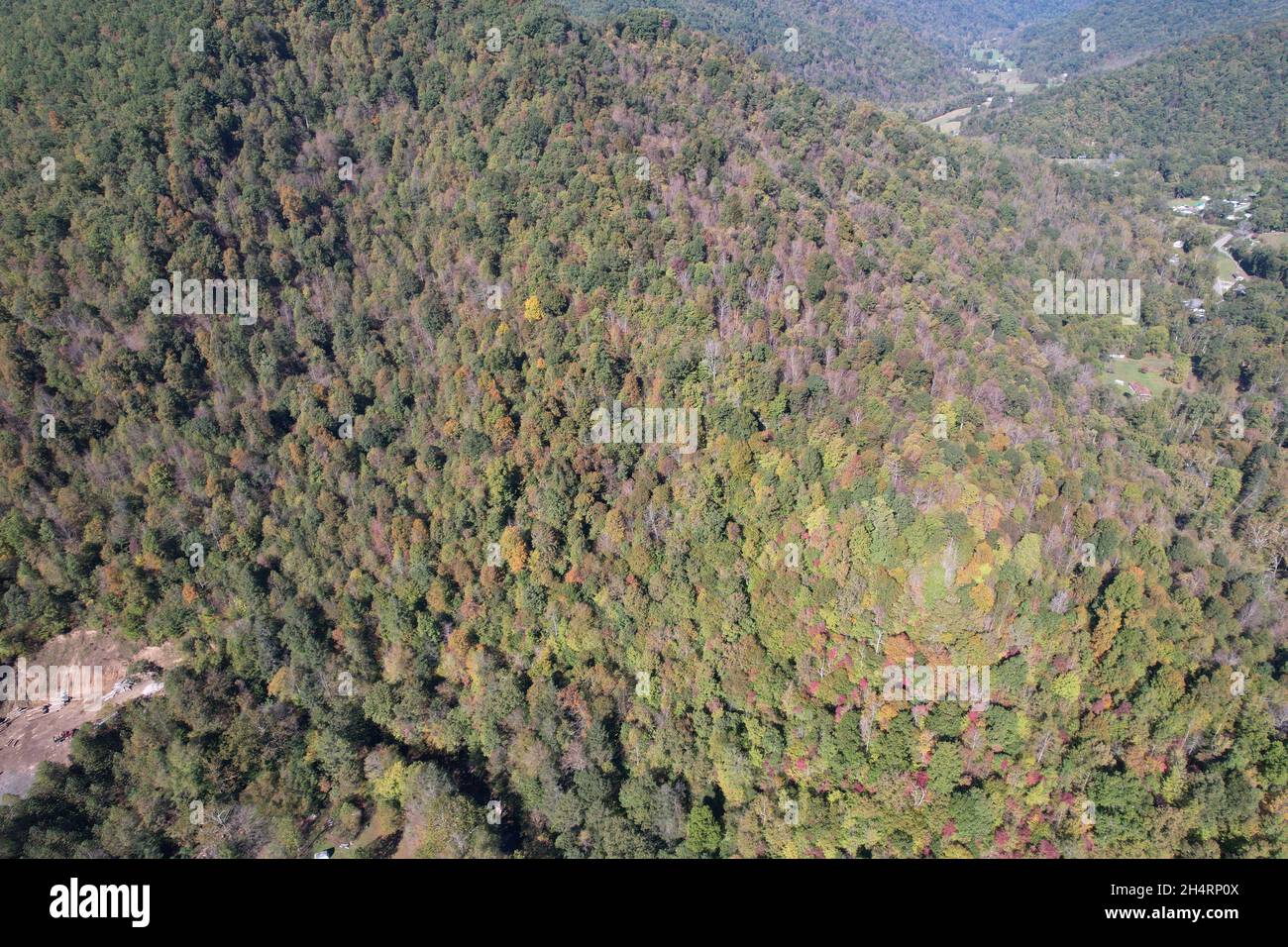 Aerial photograph autumn Appalachian mountains west virginia Stock ...