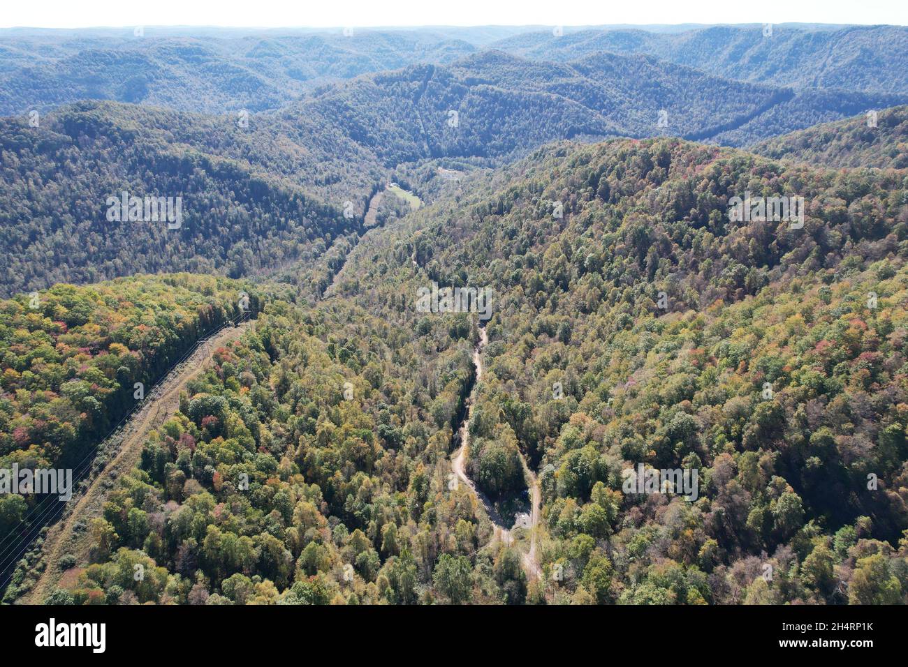 Aerial photograph country road west virginia Stock Photo - Alamy