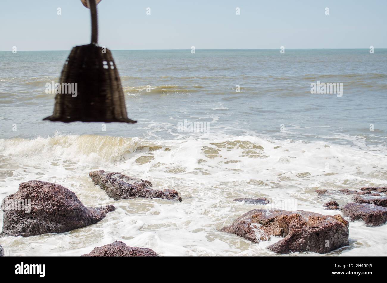 strong waves in Cola beach in goa Stock Photo - Alamy