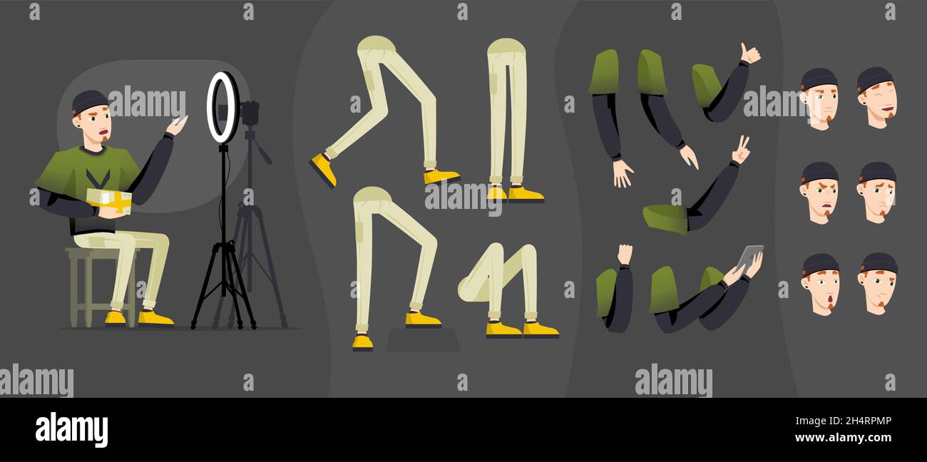 Cartoon man art blogger Stock Vector Images - Alamy