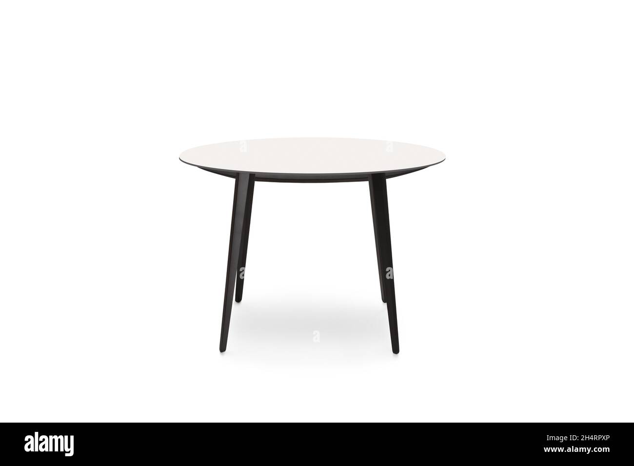 Studio shot of a round table isolated on white background Stock Photo ...