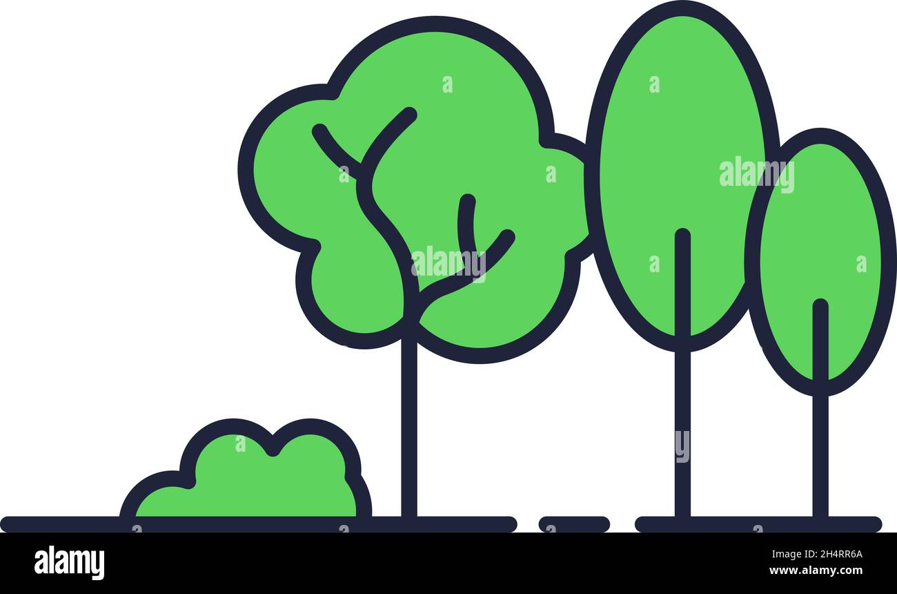 Forest trees vector icon on white background Stock Vector Image & Art ...