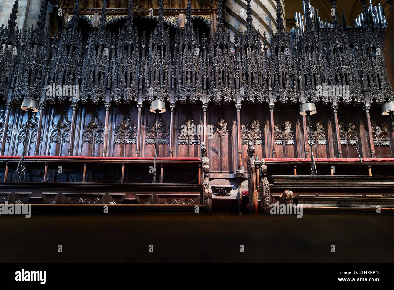 Benches in the choir at Durham cathedral, England Stock Photo - Alamy