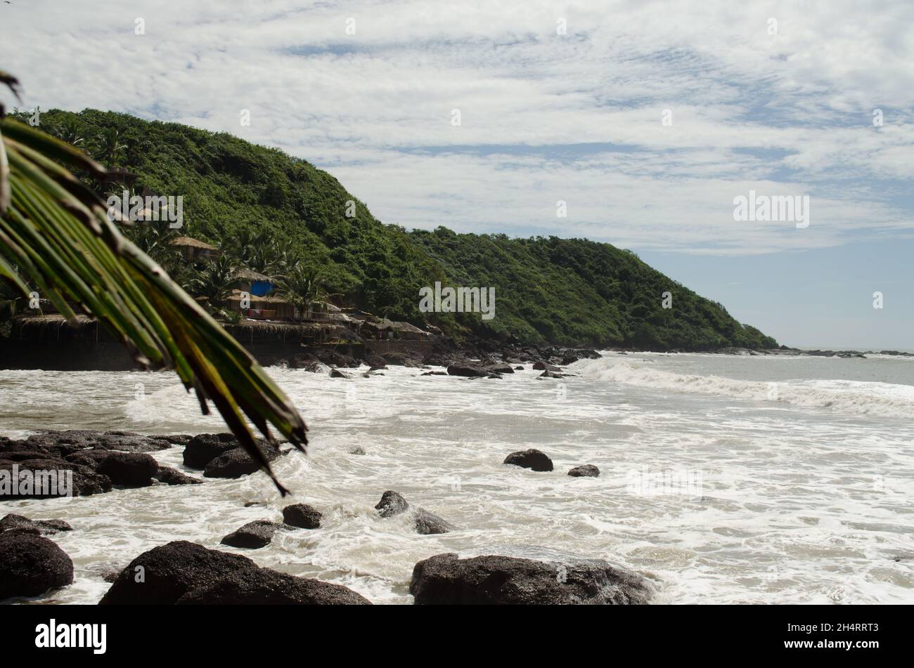 strong waves in Cola beach in goa Stock Photo - Alamy