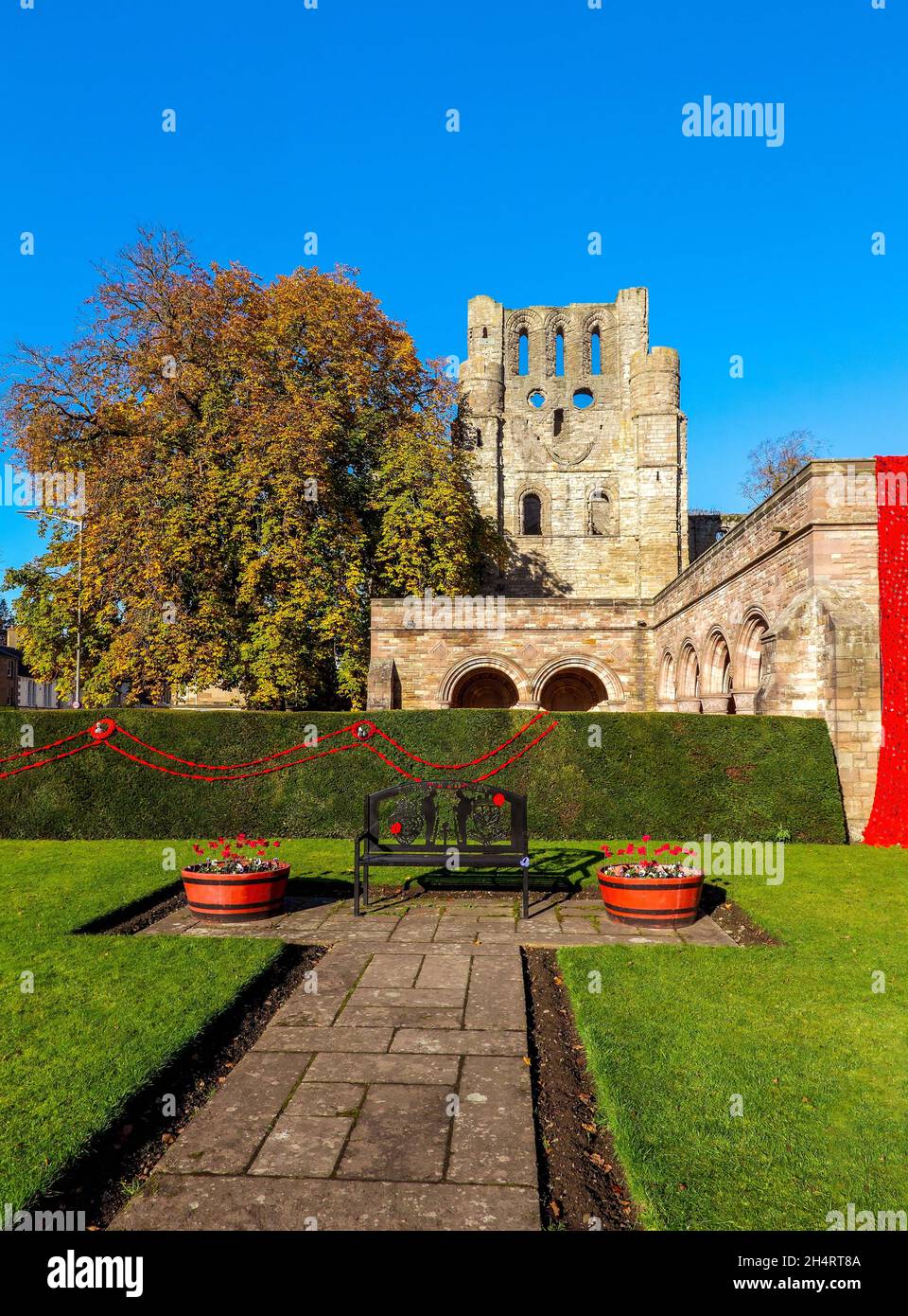 Ruins of Kelso Abbey and Garden in Kelso, Scottish Borders, Scotland ...