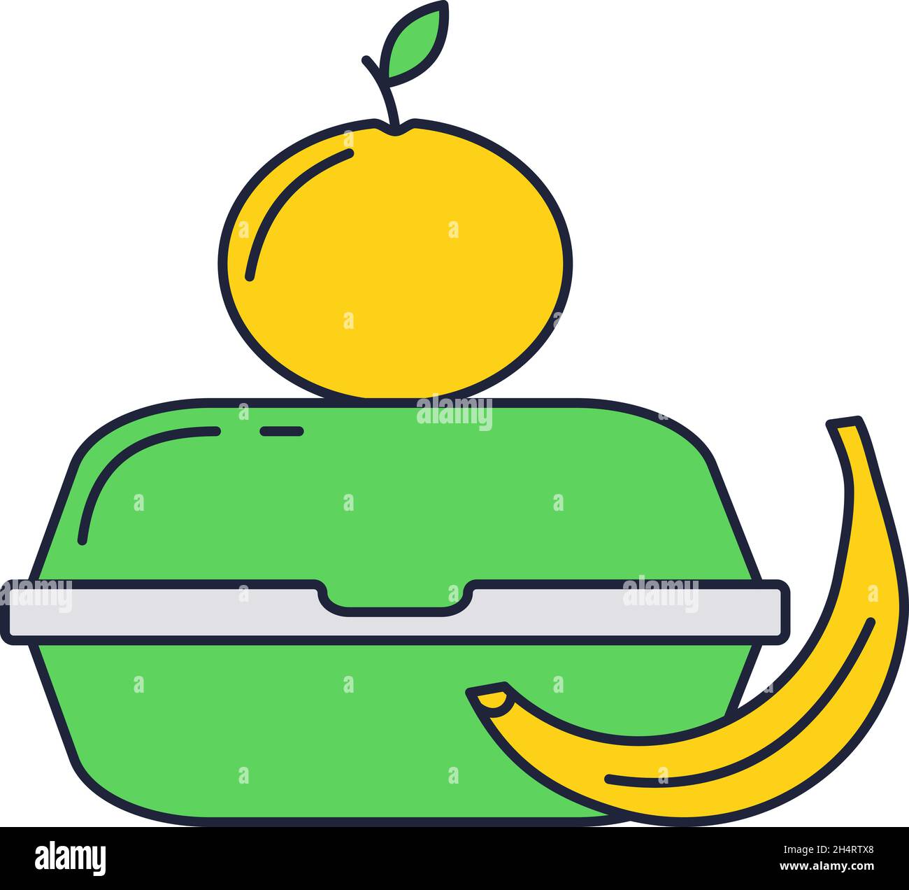 Banana food box icon Cut Out Stock Images & Pictures - Alamy