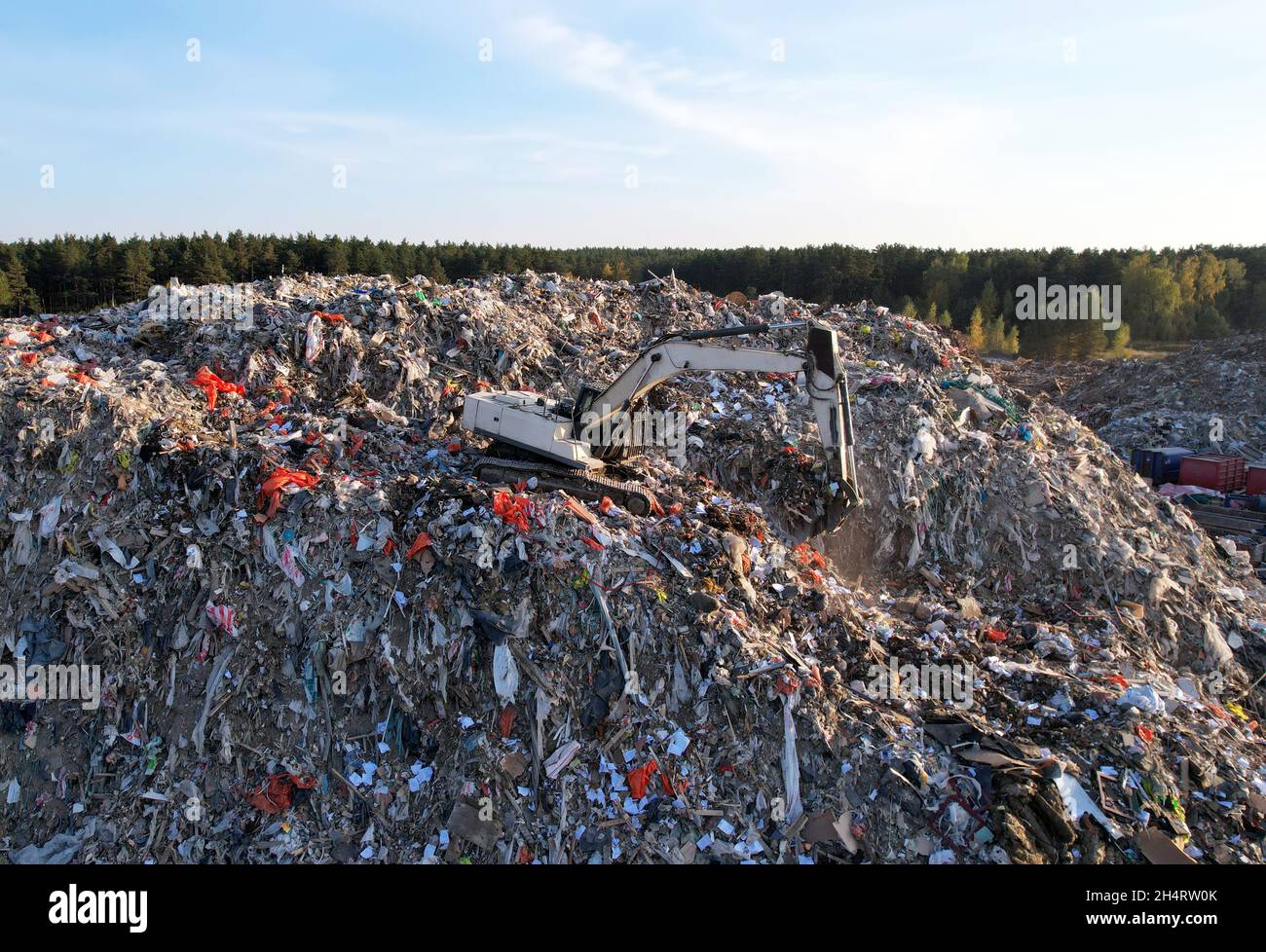 Landfill with Construction and Demolition waste (CDW). Trash disposal ...