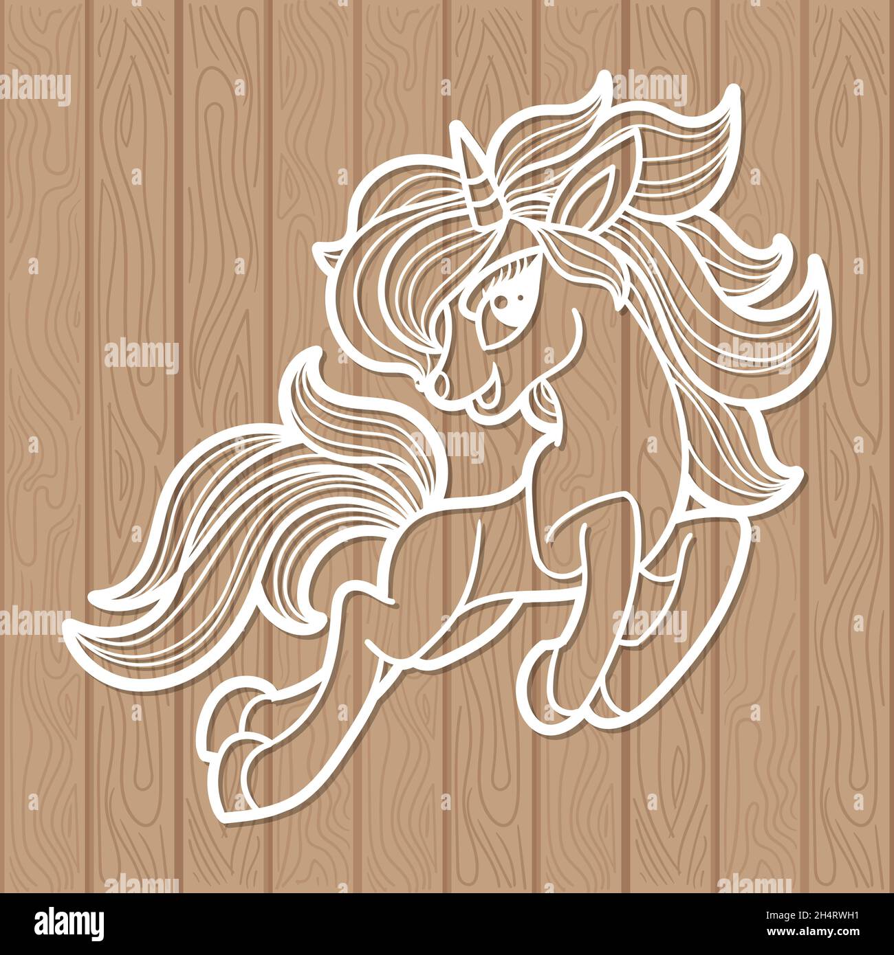 Magic unicorn. Laser cutting template. Vector Stock Vector Image & Art ...