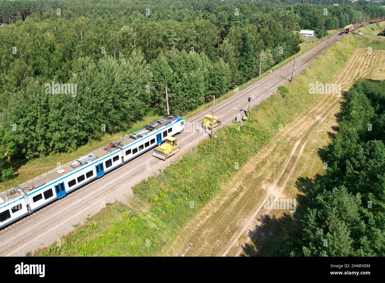 Railroad Track Construction. Train Track Repair and Maintenance. Build ...
