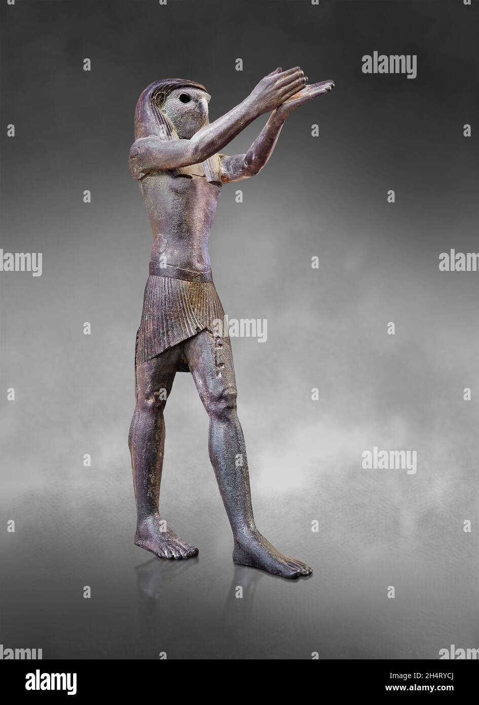 Ancient Egyptian bronze sculpture of god Horus, 1069-664 BC, . Louvre ...