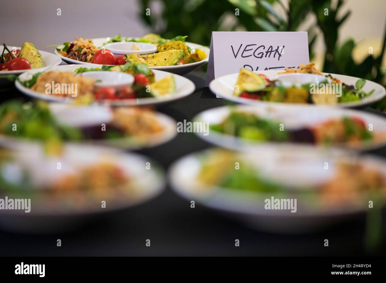 Vegan food for available at a buffet Stock Photo - Alamy