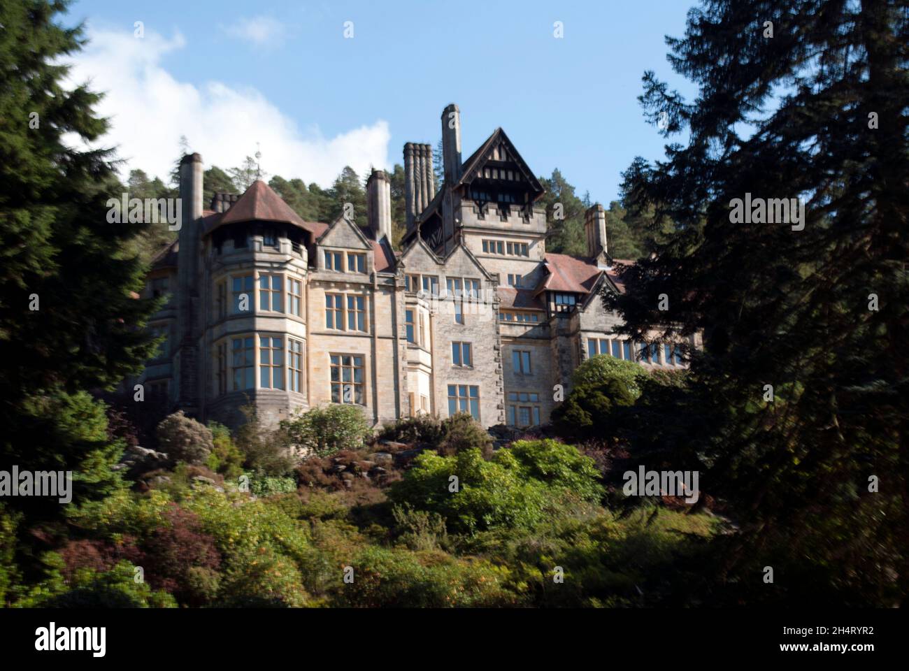 Cragside House and rockery, Rothbury, Northumberland, England, UK ...