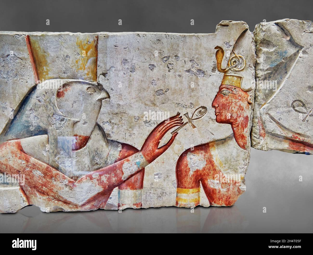 Ancinet Egyptian tomb decoration depicting Ramesses II and god Horus ...