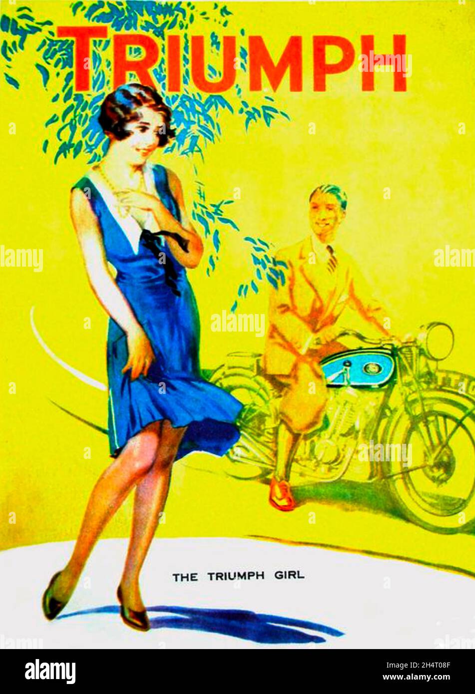 TRIUMPH MOTORBIKE advert about 1928 one of many featuring the flapper ...