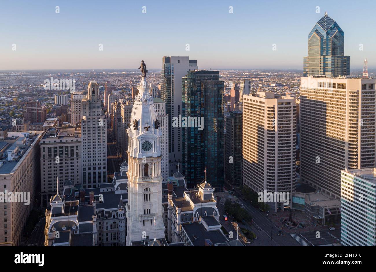 Statue of William Penn. Philadelphia City Hall. William Penn is a ...