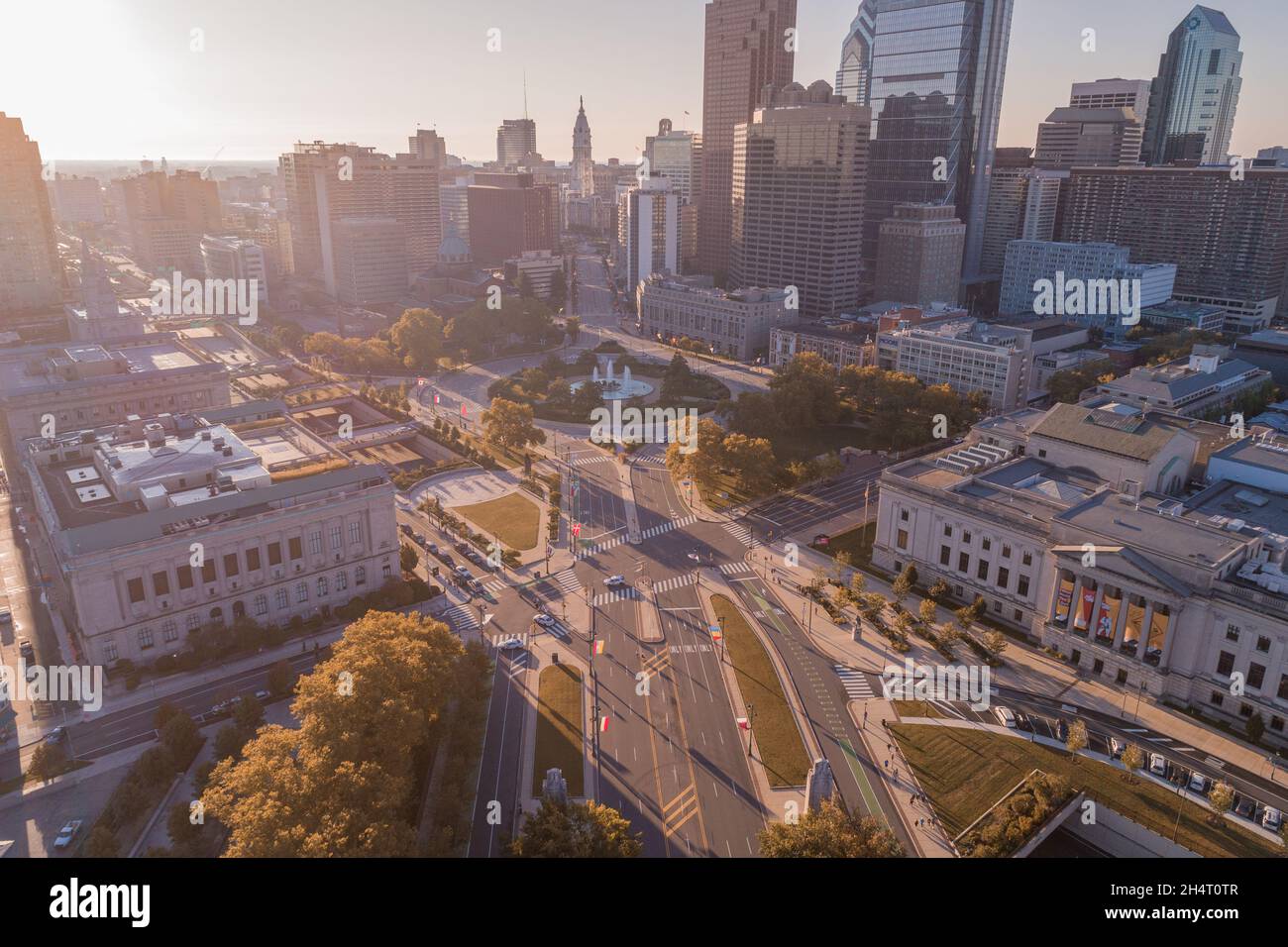 Logan Square and Philadelphia Skyline, Downtown. Pennsylvania, USA ...