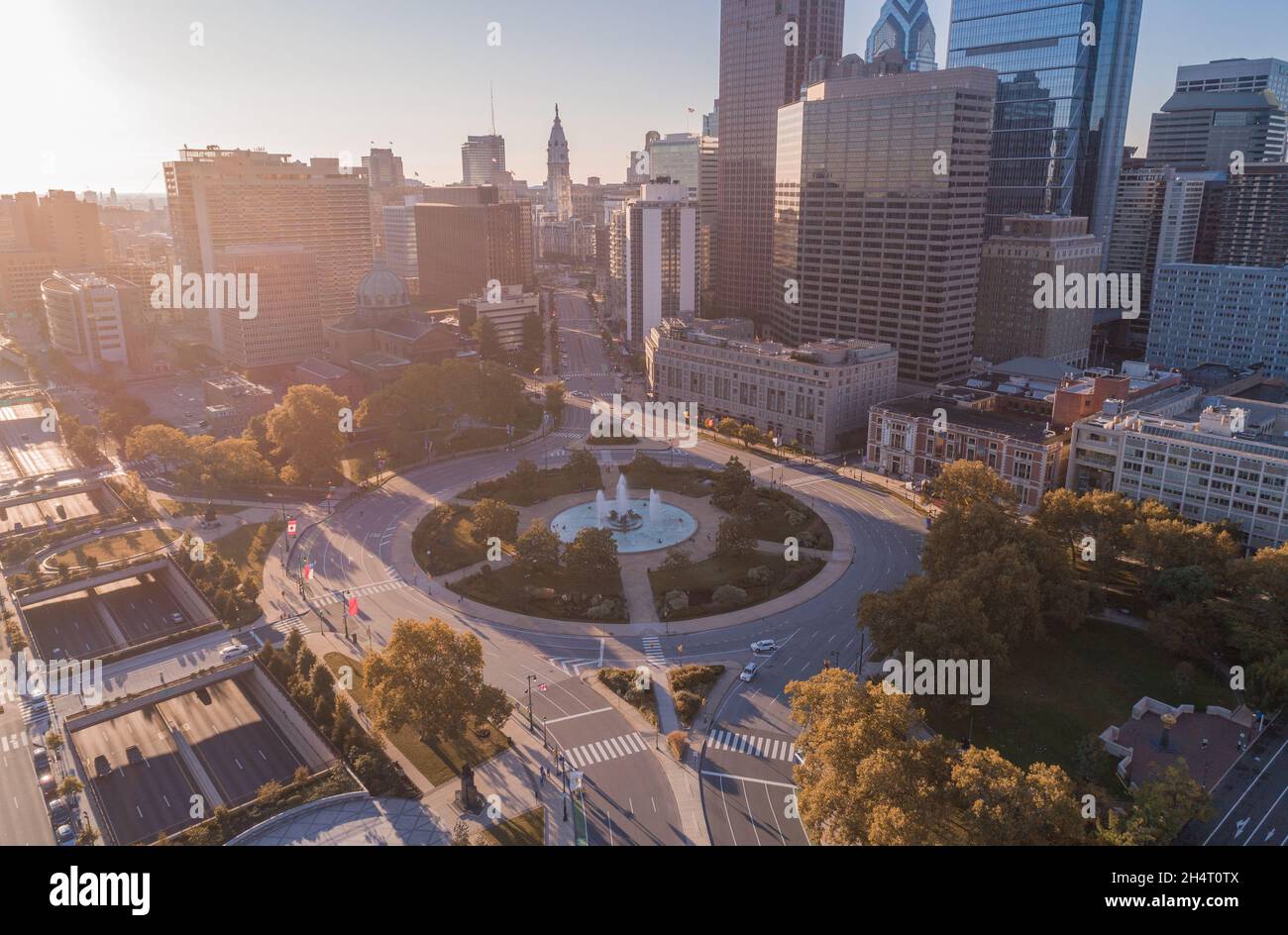 Logan Square and Philadelphia Skyline, Downtown. Pennsylvania, USA ...
