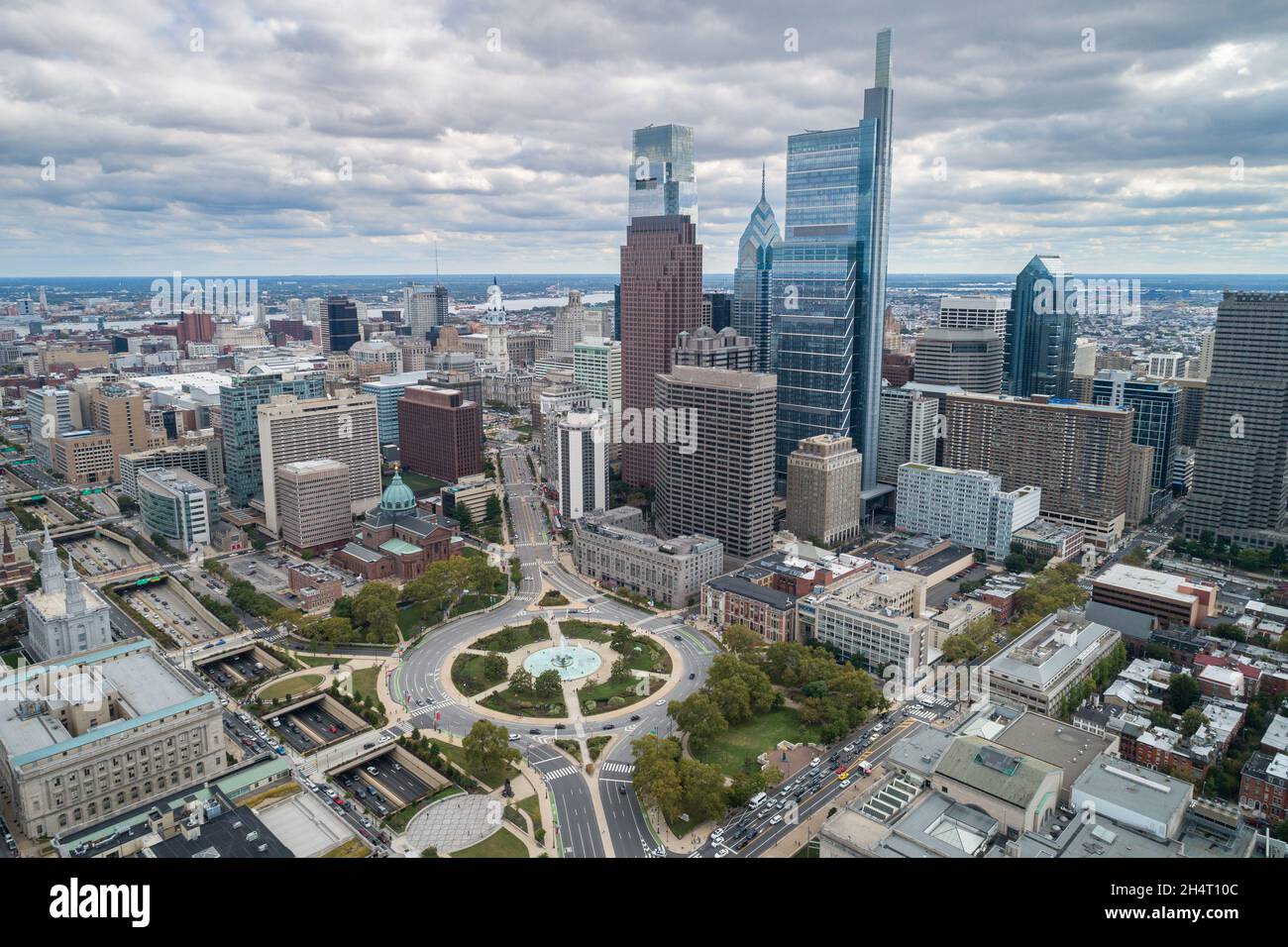 Top View of Downtown Skyline Philadelphia USA and City Hall. Skyline of ...