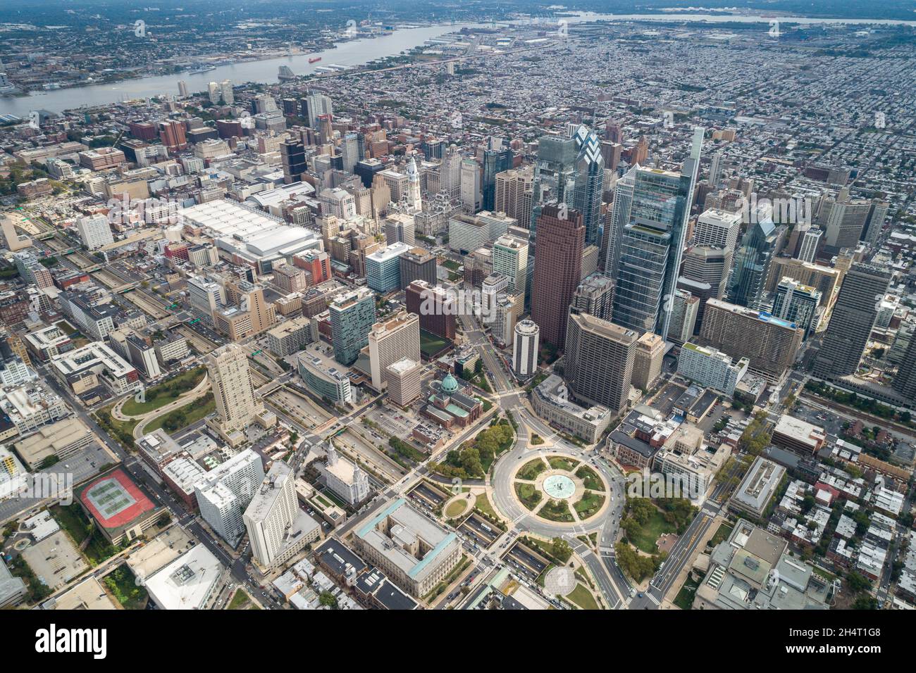 Top View of Downtown Skyline Philadelphia USA and City Hall. Skyline of ...