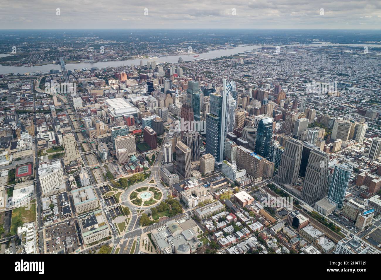 Top View of Downtown Skyline Philadelphia USA and City Hall. Skyline of ...