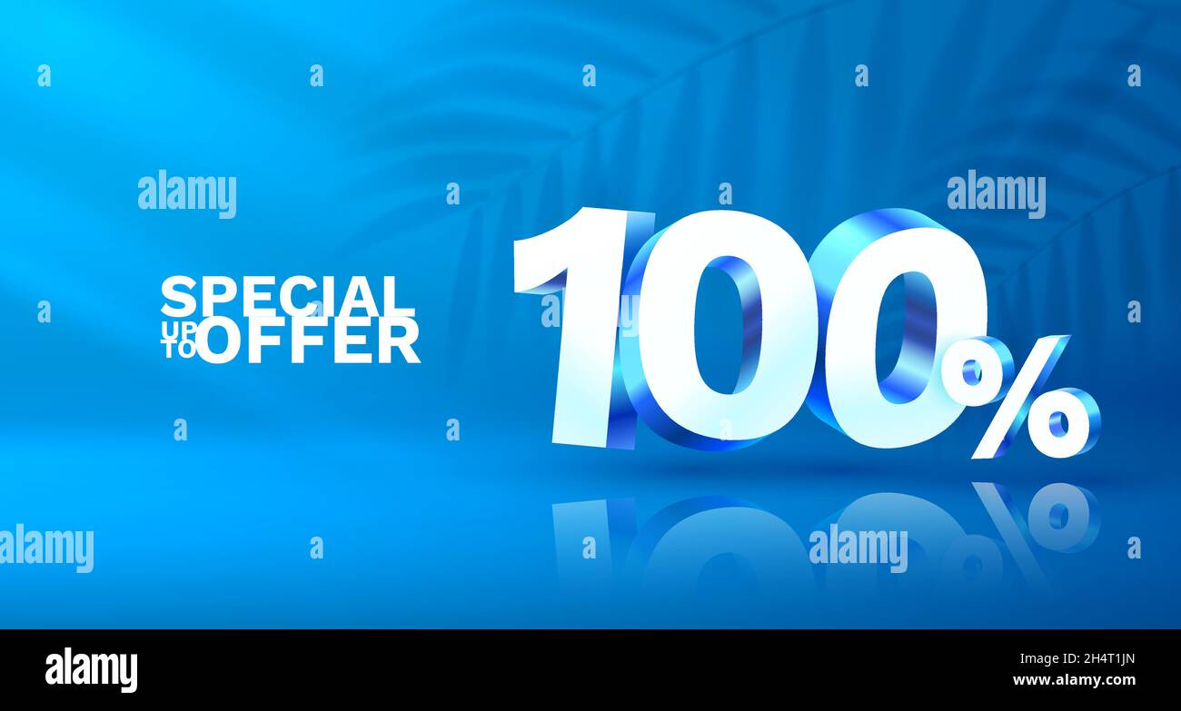 100 Off. Discount creative composition. 3d Golden sale symbol with ...