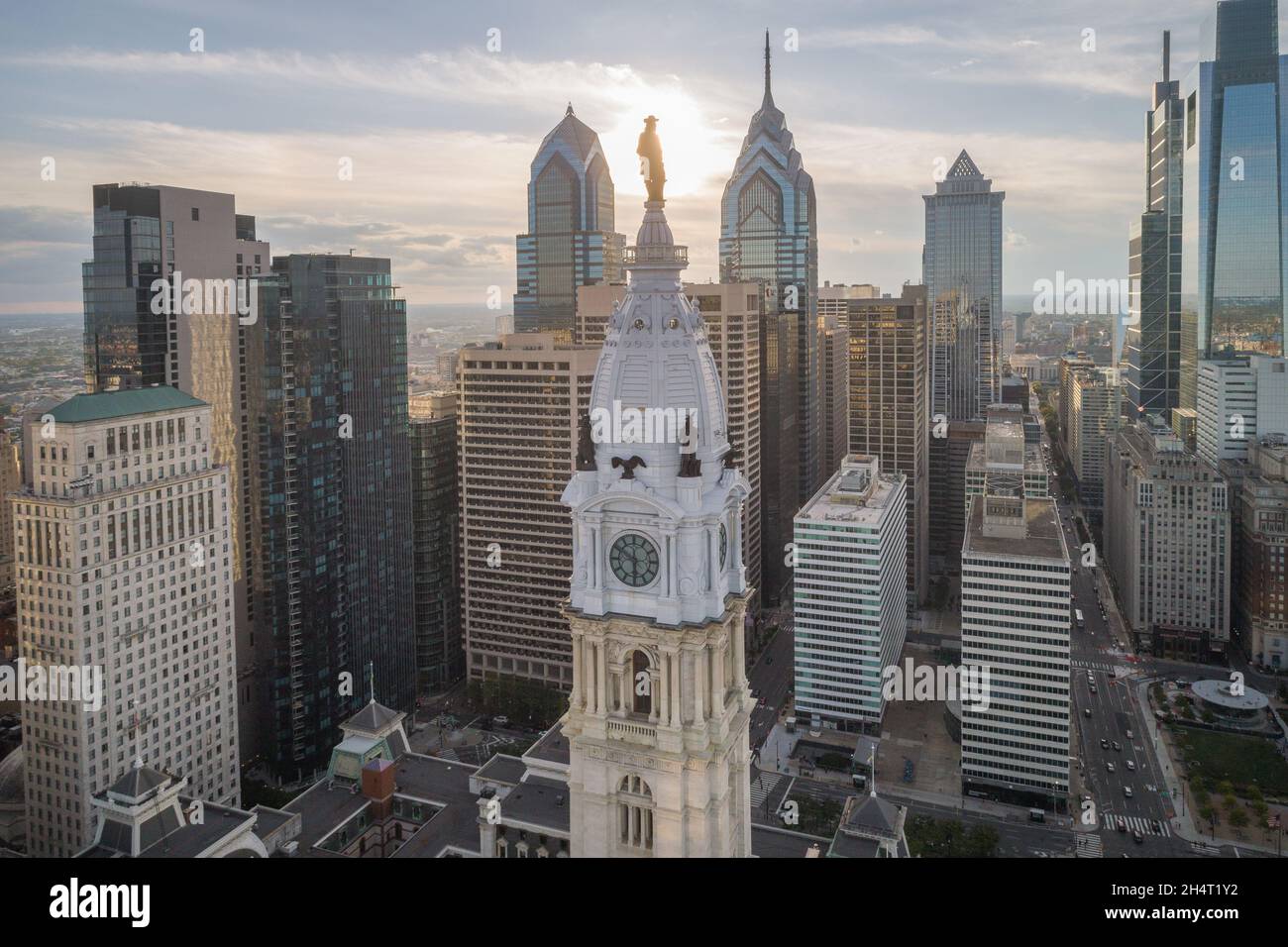 Statue of William Penn. Philadelphia City Hall. William Penn is a ...