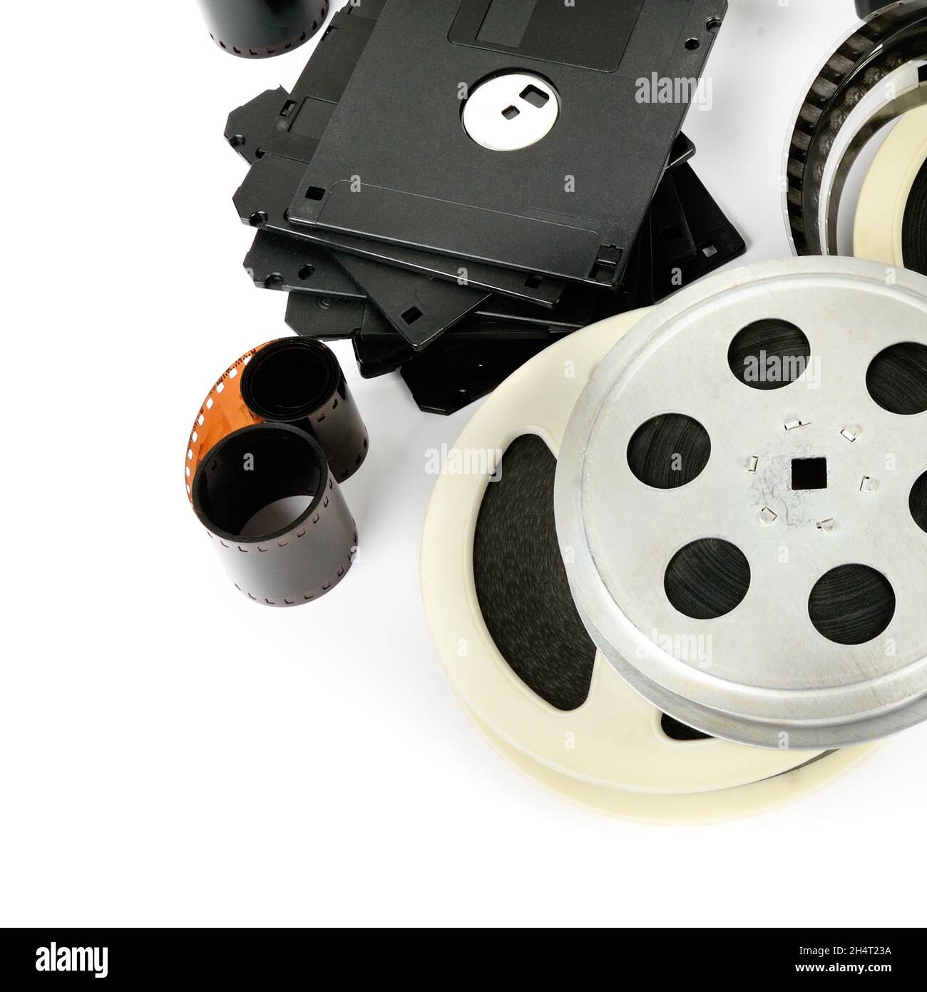 Old photo and video equipment isolated on white background. Retro ...