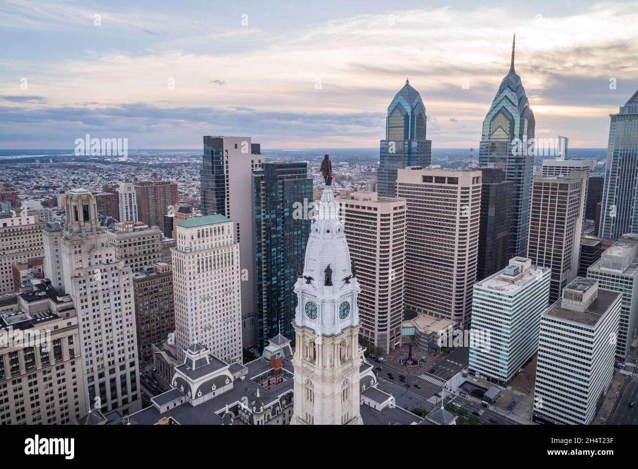 Statue of William Penn. Philadelphia City Hall. William Penn is a ...