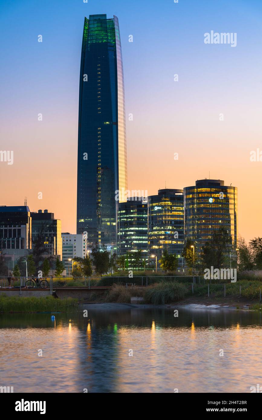 Santiago de Chile, Region Metropolitana, Chile - Pond at Bicentennial ...
