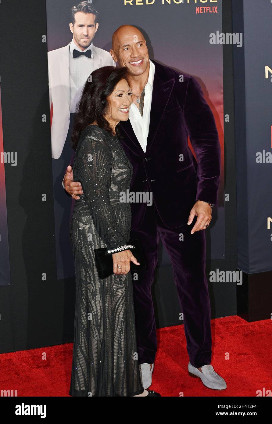 LOS ANGELES, CA - NOVEMBER 03: Ata Johnson (L) and Dwayne Johnson ...