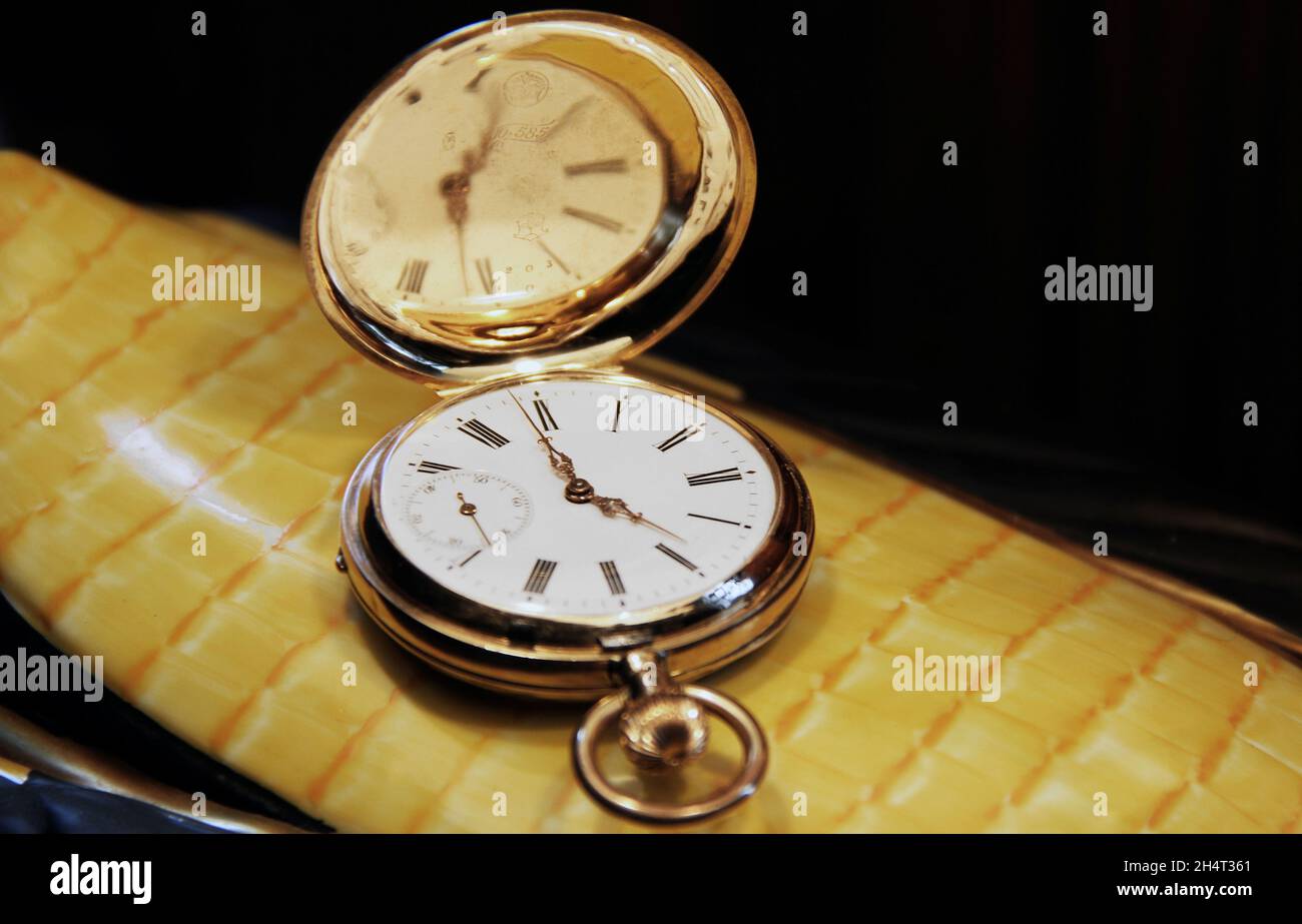 Historical Golden Pocket Watch Stock Photo - Alamy