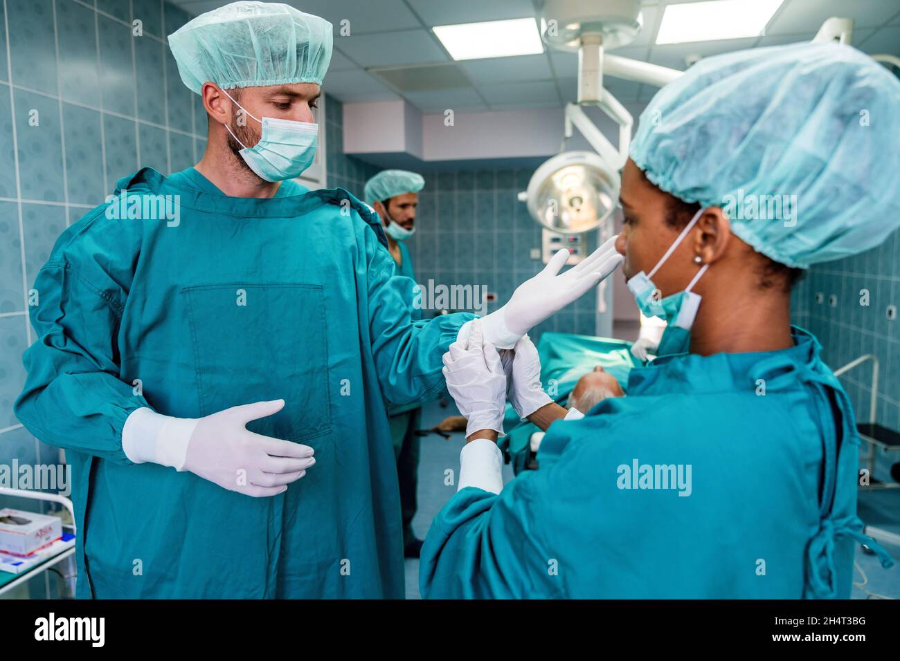 Doctors preparation for surgical operation in hospital. Healthcare ...