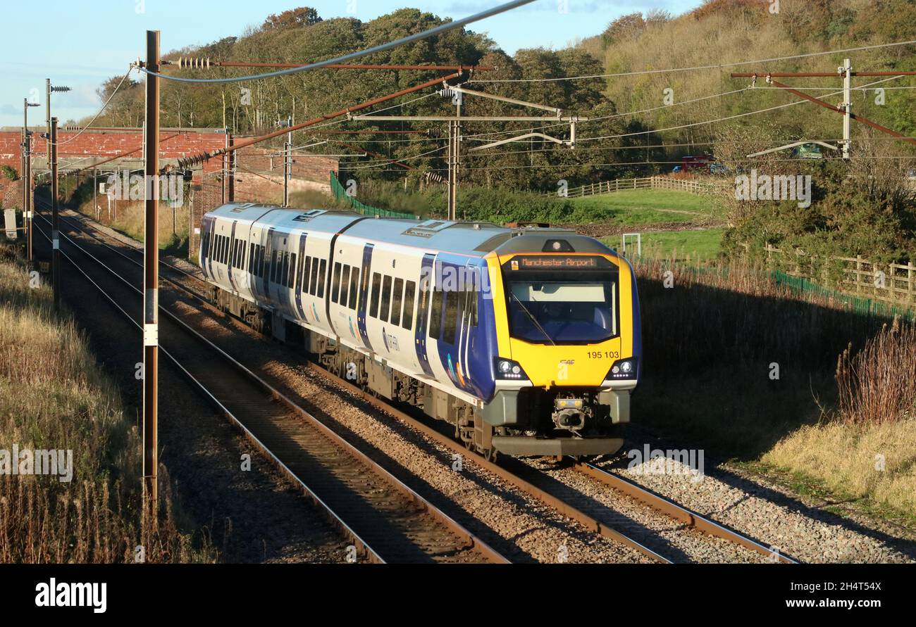 Northern civity diesel multiple-unit train, West Coast Main line near ...