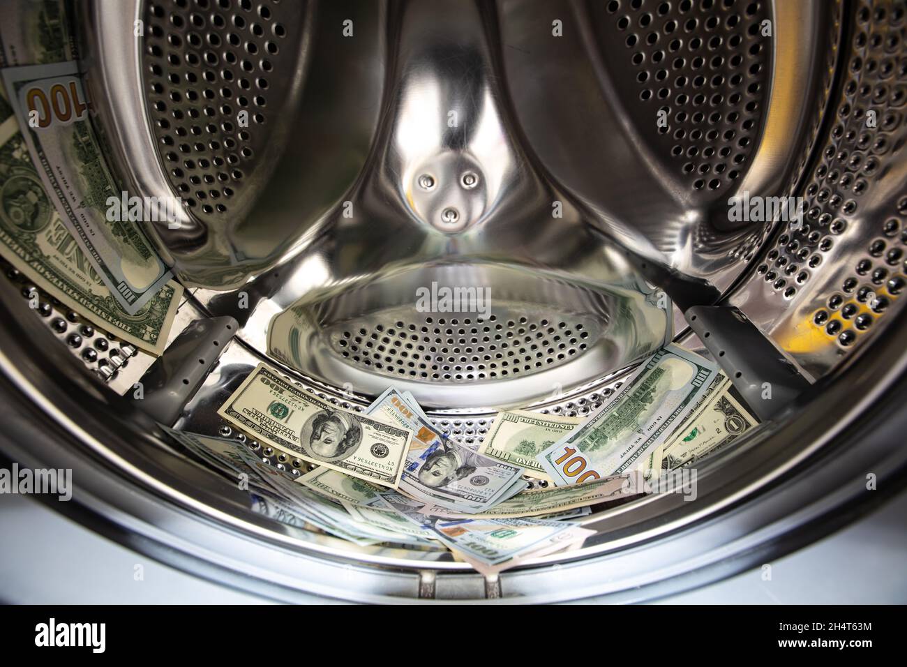 US dollar banknotes in washing machine Stock Photo - Alamy