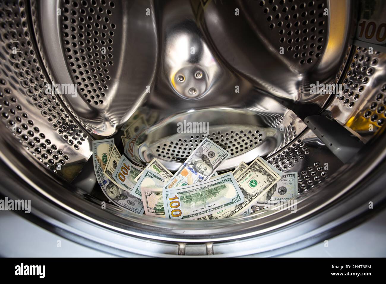 US dollar banknotes in washing machine Stock Photo - Alamy