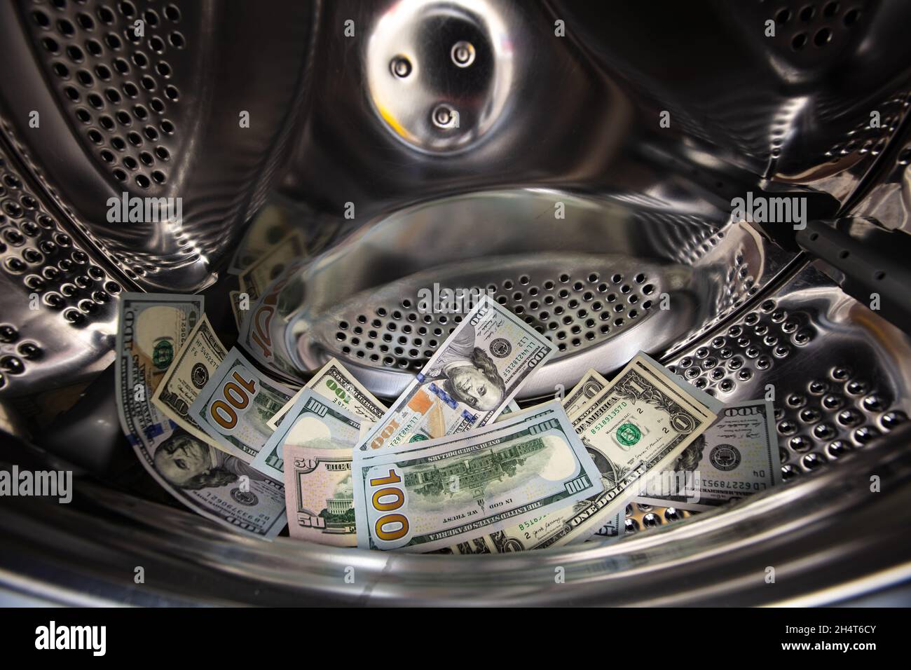 US dollar banknotes in washing machine Stock Photo - Alamy