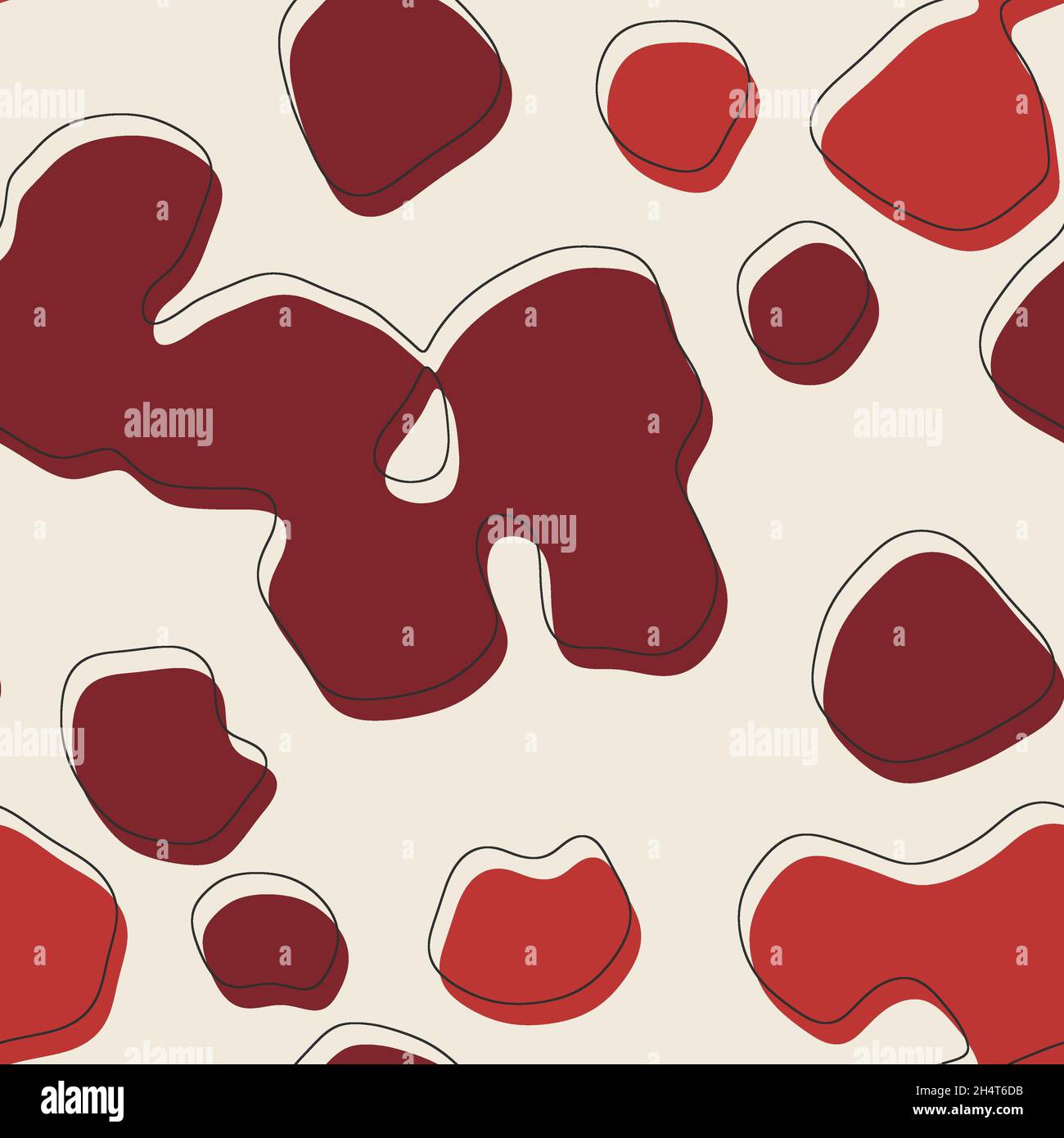 Seamless abstract organic blog shapes in various colors with offset ...