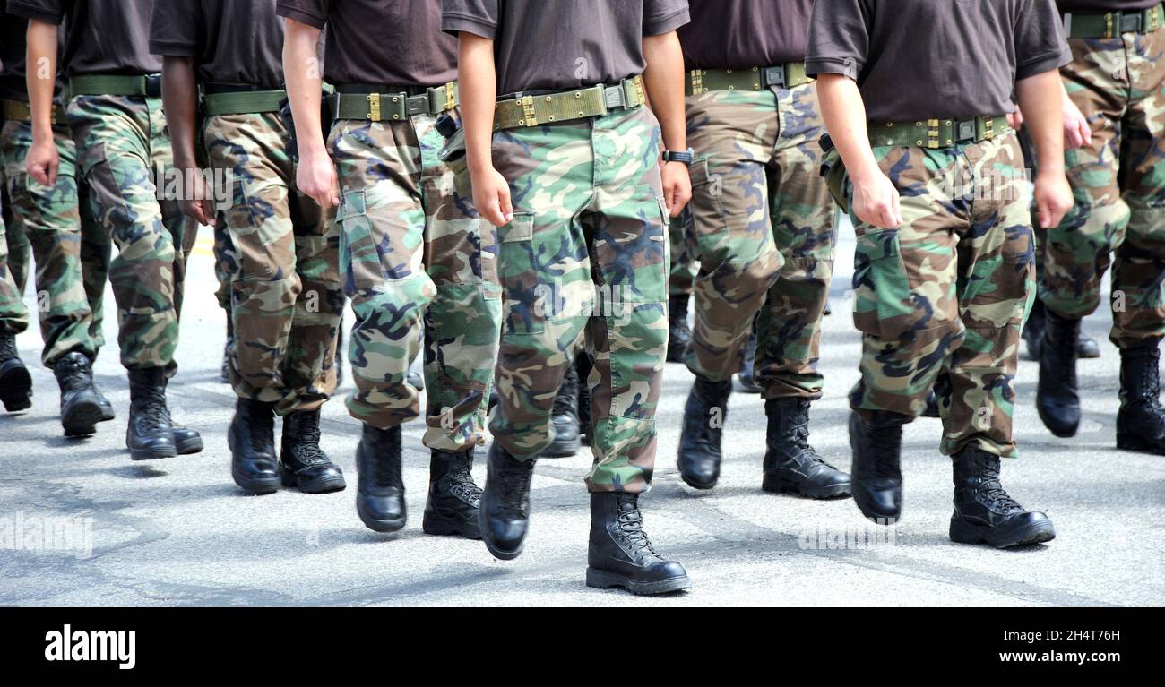 USA army marching band in a parade Stock Photo - Alamy