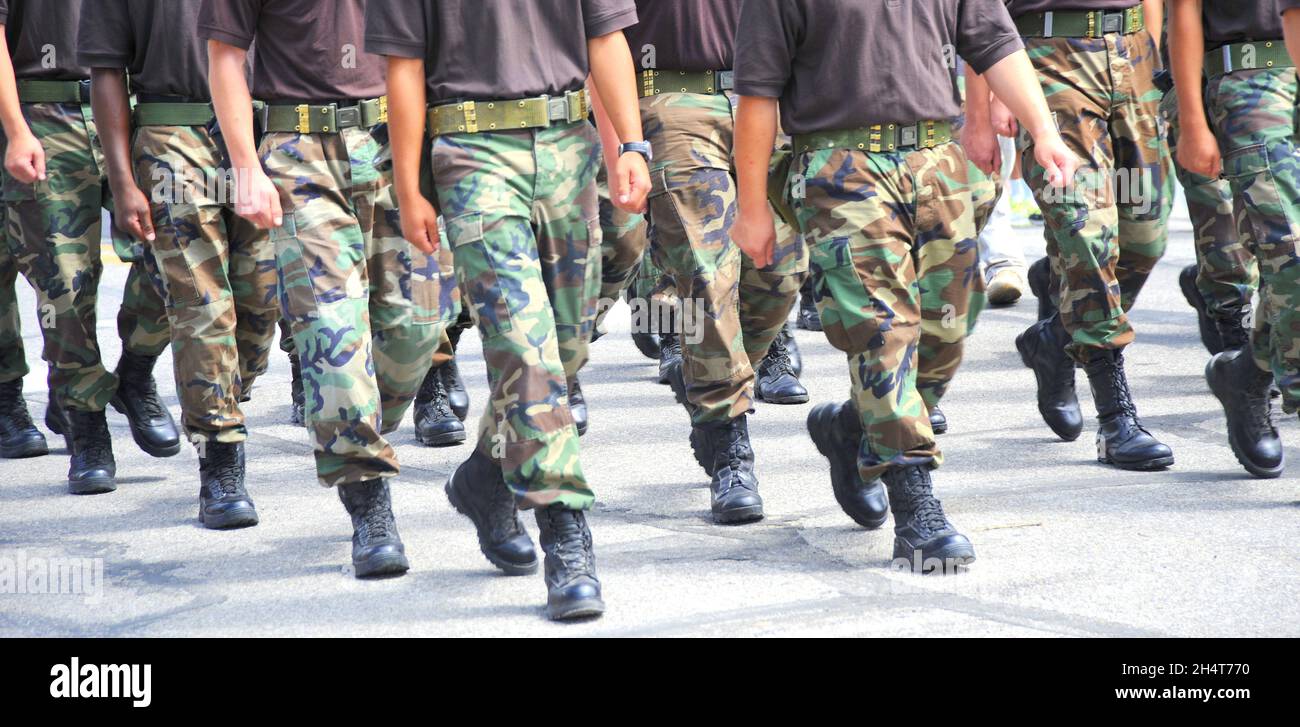 USA army marching band in a parade Stock Photo - Alamy