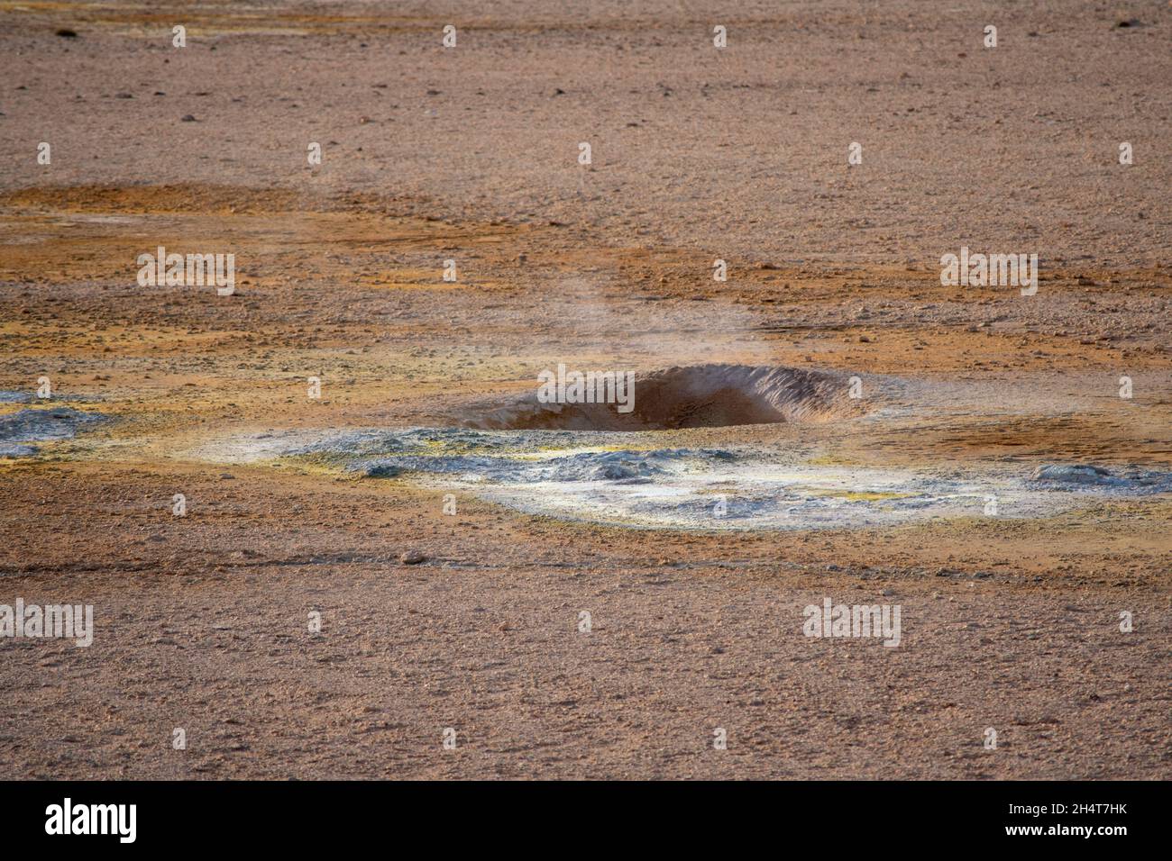 Landscape of Mt. Námafjall steaming Fumaroles boiling mud pit Diamond ...