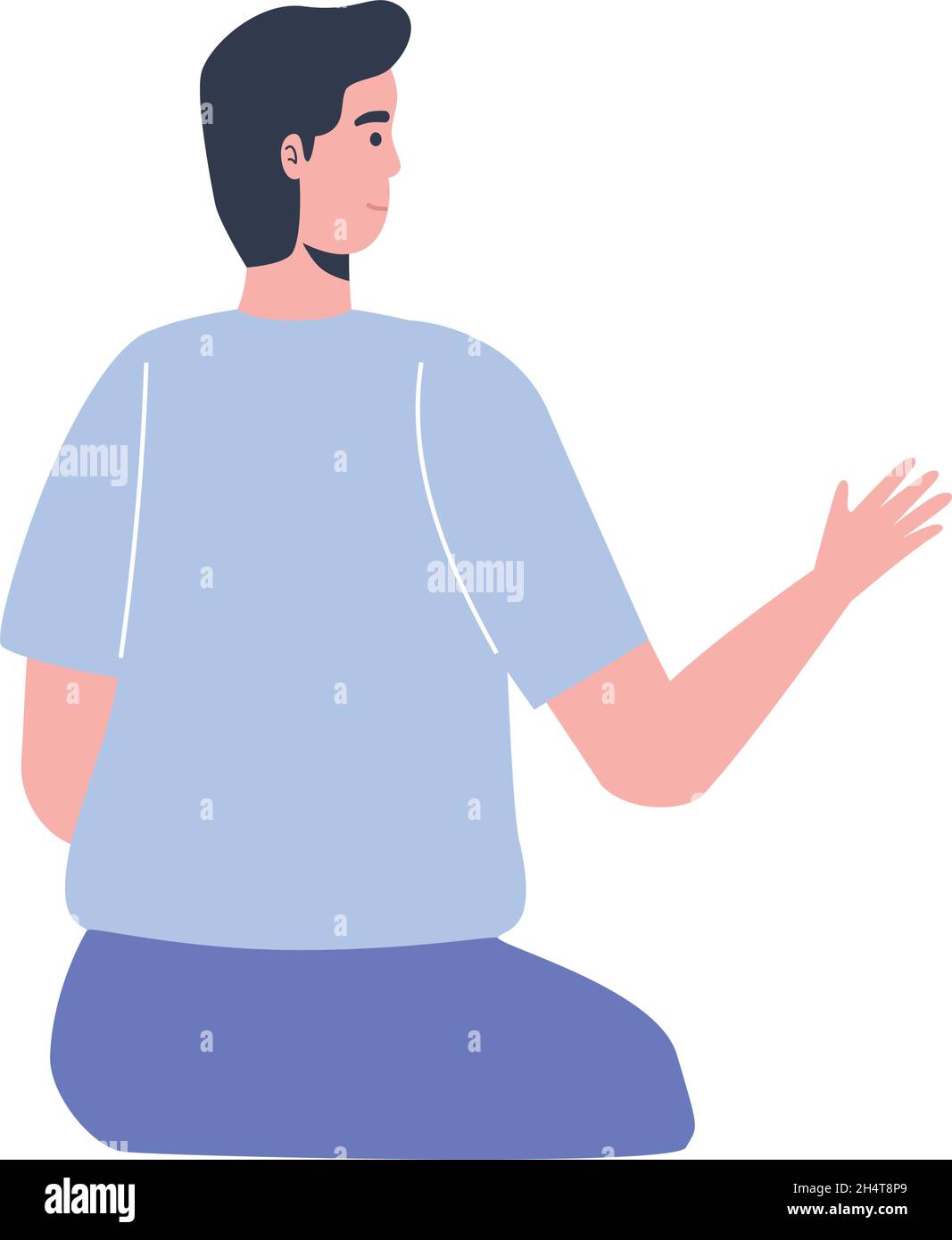 young man sitting back Stock Vector Image & Art - Alamy