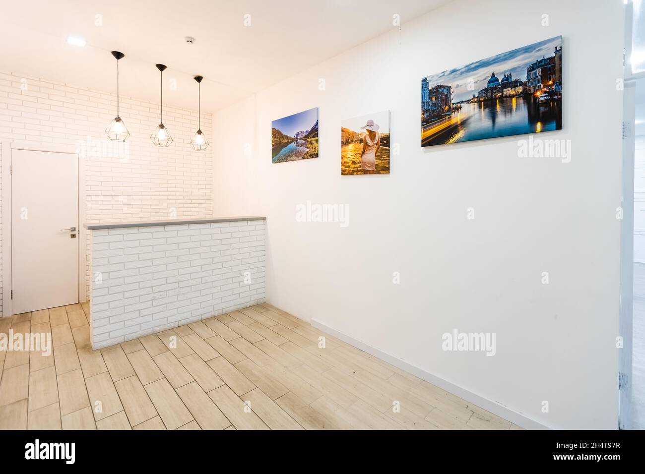 The new office reception area, clean and bright Stock Photo - Alamy