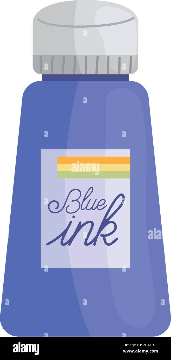 blue ink bottle Stock Vector Image & Art - Alamy