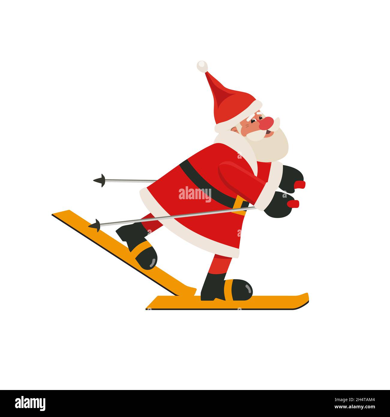 Santa Claus skiing on ski Stock Vector Image & Art - Alamy